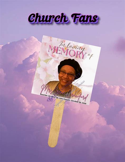 Memorial Church Fans Funeral Hand Fans Celebration Of Life Fans