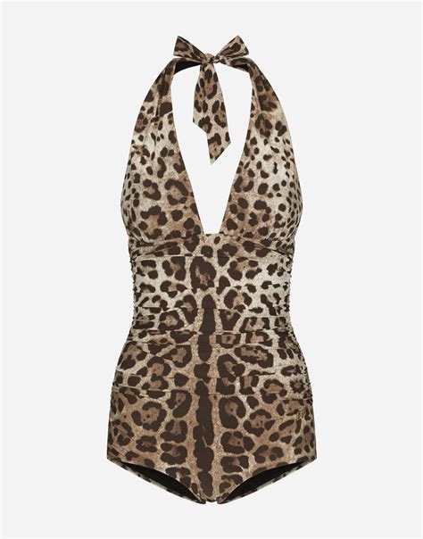 Leopard Print One Piece Swimsuit With Plunging Neckline En ImprimÉ