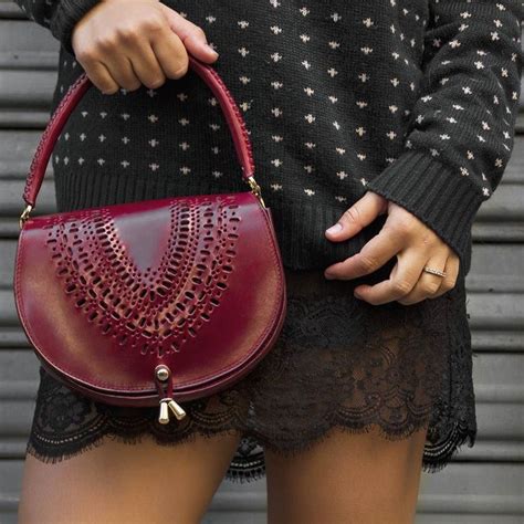 Knit Lace And Leather Sofia Burgundy Large