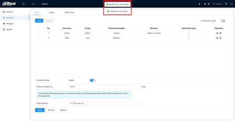 Dahua IPC Changing The Password On The V5 0 GUI For IPC