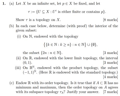 Solved A Let X Be An Infinite Set Let PX Be Fixed And Chegg