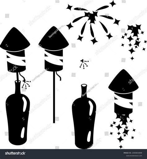 Firework Bottle Explotion Burst Set Stock Vector Royalty Free 2393655899 Shutterstock