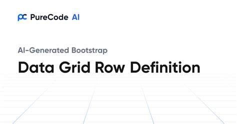 Generate Bootstrap Data Grid Row Definition Purecode