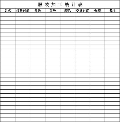 服装加工统计表word文档在线阅读与下载无忧文档