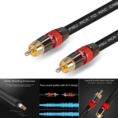 Digital Audio Cable Premium Stereo To Coaxial Spdif Cable Male Speaker