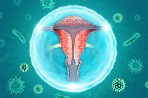 Strong And Healthy Female Reproductive System Are Protected From Viruses Or Bacteria Stock