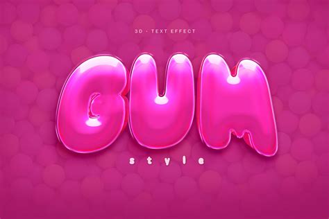 3d Bubble Gum Text Effect Template Designercandies