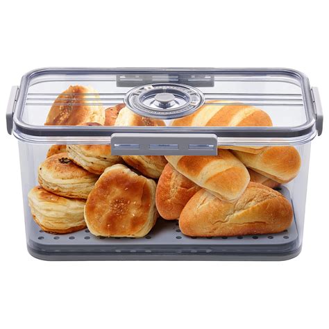Anyprolus Bread Box For Homemade Bread Bread Boxes For Kitchen Counter Airtight Time Recording