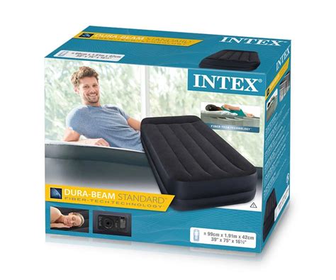 Надуваем матрак с вградена помпа Intex Twin Pillow Rest Raised 99 X 191 X 42 см КОМСЕД