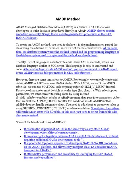 Amdp Method Pdf Method Computer Programming Databases