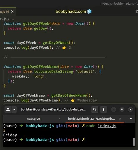 How To Get The Day Of The Week In Javascript Bobbyhadz