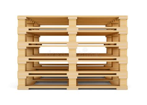 Wooden Pallets Isolated On White Stock Illustration Illustration Of
