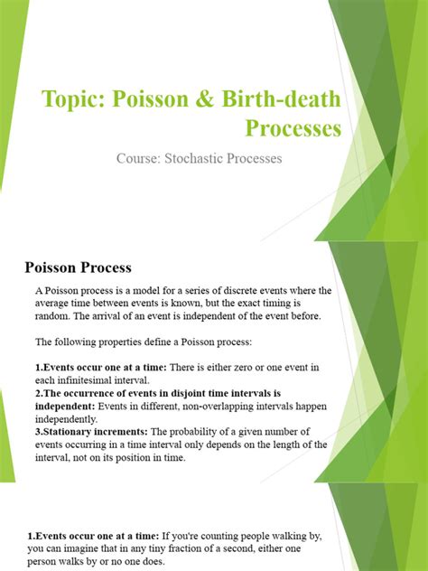 Stochastic Processes Presentation Group 8 Download Free Pdf Poisson