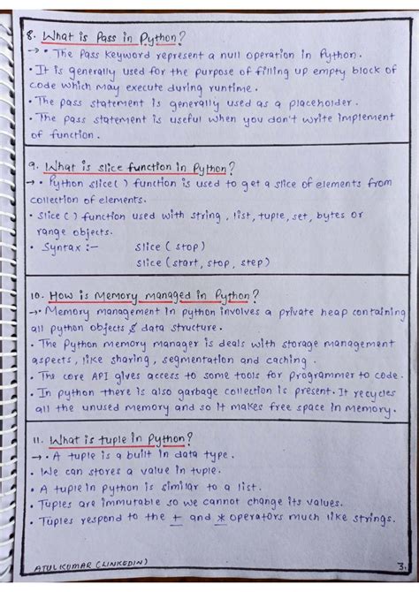 Basics Python Interview Questions And Answers Handwritten Connect 4 Techs