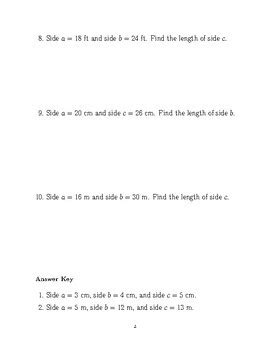 Master The Pythagorean Theorem Engaging Exercises With Answer Key