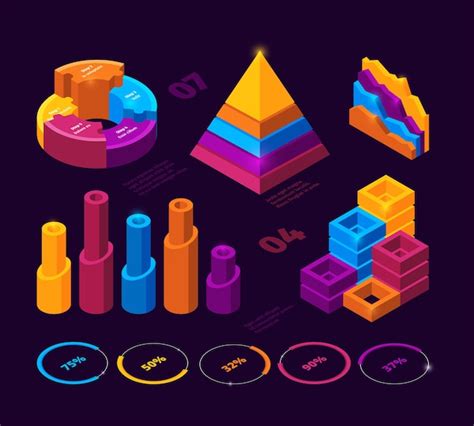 Premium Vector Futuristic Infographic Charts Diagrams Statistics