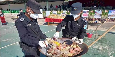 Dvb ဖမ်းဆီးရမိ မူးယစ်ဆေးဝါးများကို ဝ တပ်ဖွဲ့ မီးရှို့ဖျက်ဆီး ဓာတ်ပုံ