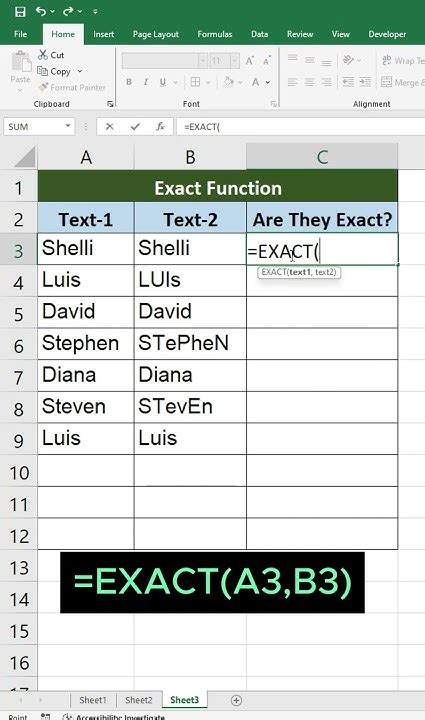 Exact Match Spreadsheet Exceltips Spreadsheetsoftware Vba Exceltricks Excelvbatutorial