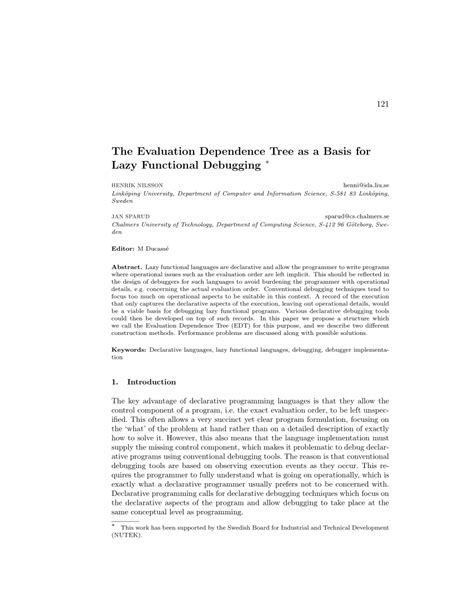 Pdf The Evaluation Dependence Tree As A Basis For Lazy Functional