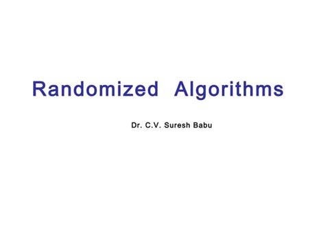 randomized algorithms ver 1 0 ppt programming languages computing
