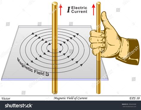 Magnetic Field Generated By Current Straight Stock Vector 203645008 Shutterstock