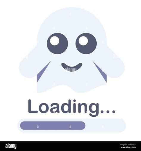 Loading Bar With Cute Cartoon Ghost Vector Illustration Stock Vector Image And Art Alamy