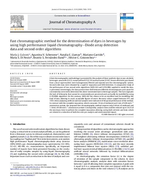 Pdf Fast Chromatographic Method For The Determination Of Dyes In