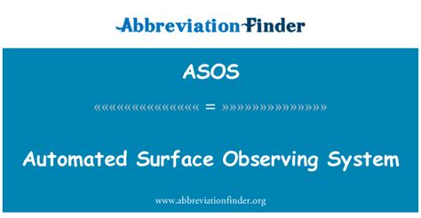 ASOS Stands For Automated Surface Observing System Abbreviation Finder