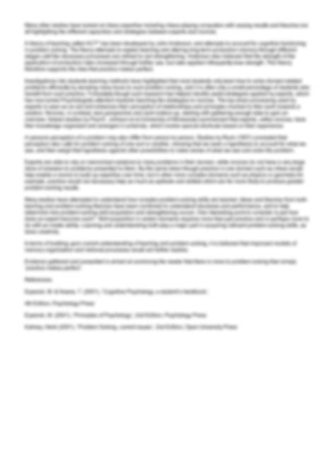 Solution Research To Date On Problem Solving Differences Between Novices And Experts Has