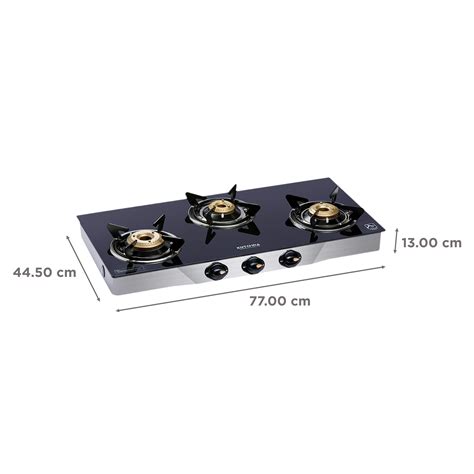 Buy Kutchina Inferno Excel 3b Tempered Glass Top 3 Burner Automatic Gas