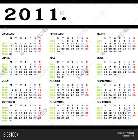 Vector 2011 Calendar Vector And Photo Free Trial Bigstock