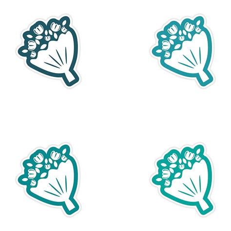 흰색 배경 신부 벡터에 종이 스티커 세트 Ai Eps Uidownload