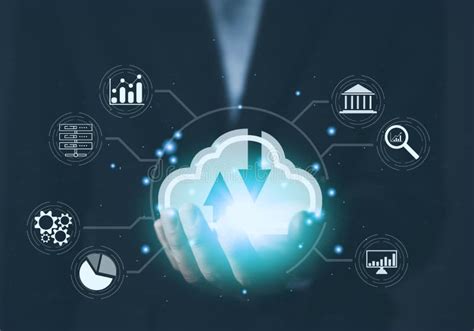 Businessman S Hands Showing A Diagram Of Cloud Computing Information Technology Icon Stock