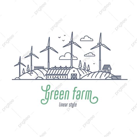 Thin Blue Line Vector Hd Images Green Farm Concept Thin Line Vector Illustration Illustration