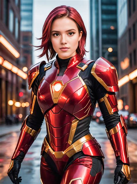 Woman In Crimson Dynamo Costume