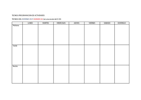 Programacion De Actividades Pdf