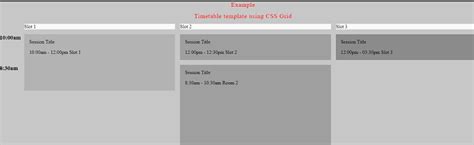Timetable Template Using Css Grid Tpoint Tech