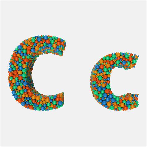 4 색 공 산세 글꼴 3d 알파벳 3d 모델 24 Max Fbx Blend Free3d