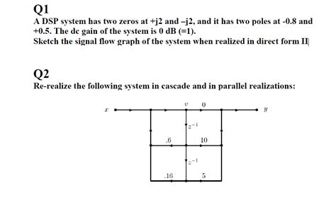 Solved 01 A Dsp System Has Two Zeros At J2 And 12 And It
