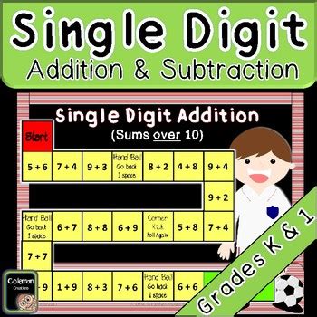 Single Digit Addition And Subtraction Board Games By Colemancreations