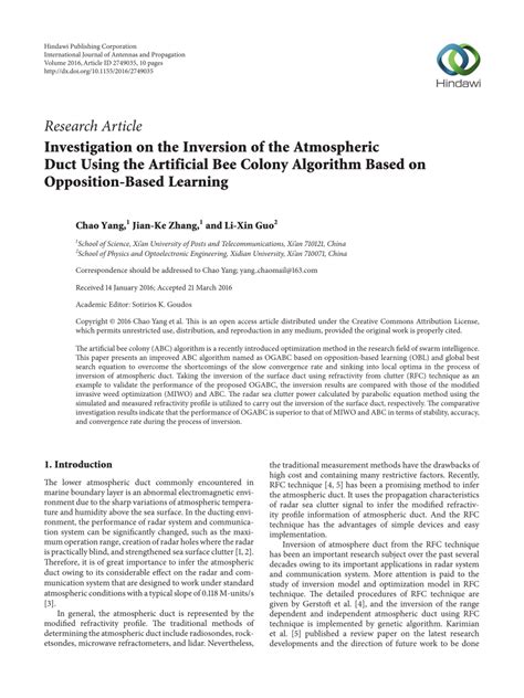 pdf investigation on the inversion of the atmospheric duct using the