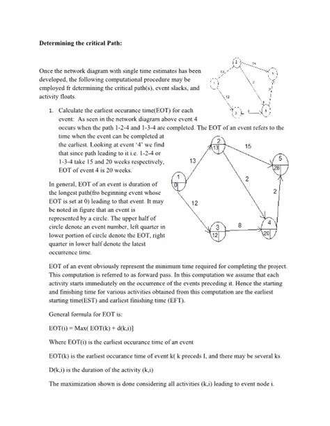 Determining The Critical Path Docslib