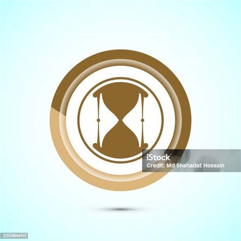 모래 시계 아이콘 디자인 그림입니다 모래 시계 기호 시간 측정 기호 골드 컬러 버튼 디자인 개념에 대한 스톡 벡터 아트 및 기타 이미지 Istock