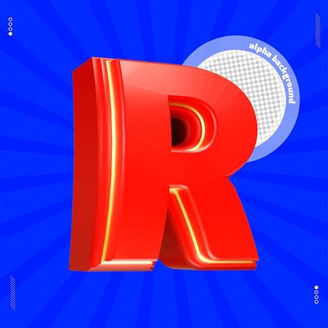 Premium Psd 3d Render Letter R Font Uppercase Red Premium Psd 3d Render Letter R Font Uppercase Red