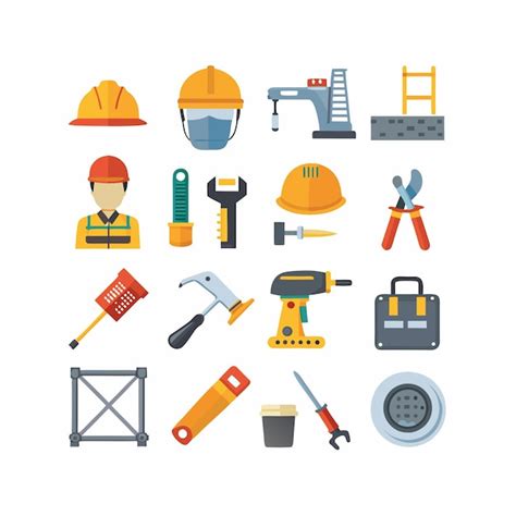 Premium Vector Construction And Tools Icons Set
