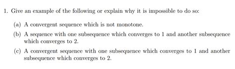 solved 1 give an example of the following or explain why it