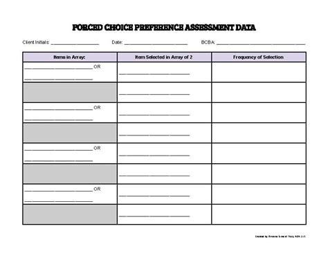Aba Preference Assessment Data Sheets By Truly Aba Tpt