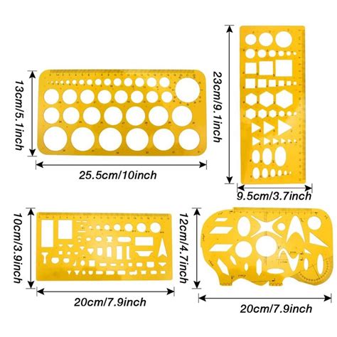 9 Pcs Architecture Drawing Templates Technical Dra Vicedeal