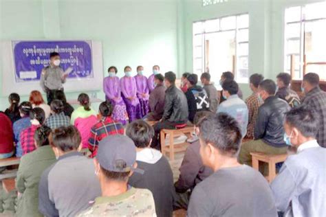 မိုင်းယုမြို့၌ လူကုန်ကူးတားဆီးကာကွယ်ရေး အသိပညာပေး ဟောပြော Information And Public Relations