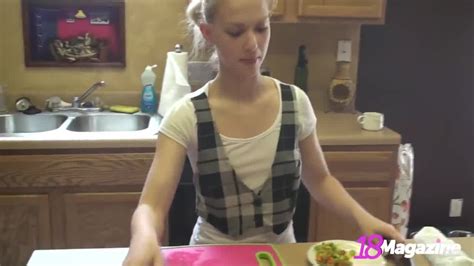 Diminutive Titted Coed Emi Clear In Bra Less Cooking Session Hotntubes Com